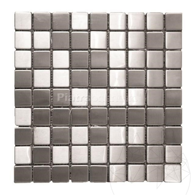 Mozaic Metal Silver (Inox) 3 x 3 cm - PIATRAONLINE